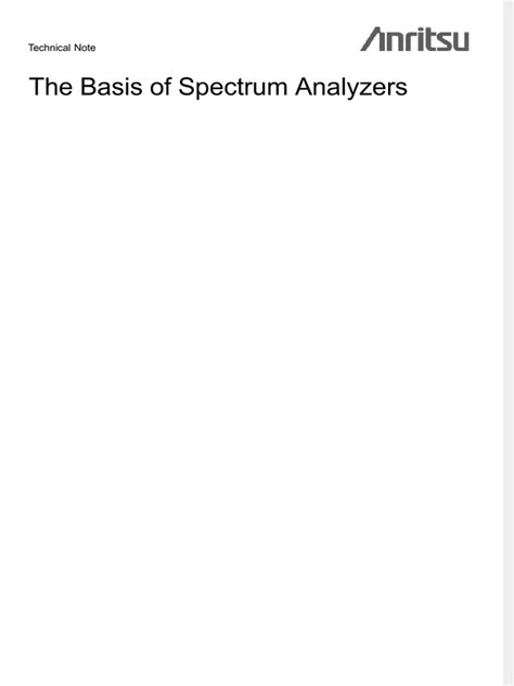 Dokumentipsspectrum Analyzer Basics Pdf Broadcast Engineering