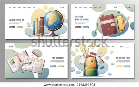 set templates web page design back stock vector royalty free
