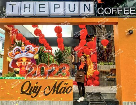 Trang Trí Không Gian Tết đón Năm Mới The Pun Coffee