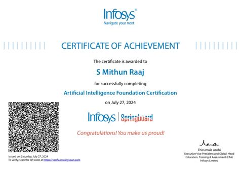 S Mithun Raaj On Linkedin Just Earned My Artificial Intelligence Foundation Certification Excited…