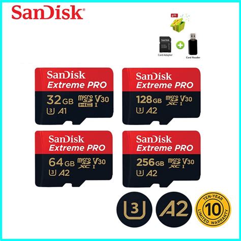 การ์ดหน่วยความจํา Tf Micro Sd Card Extreme Pro U3 100mbs 32gb 64gb