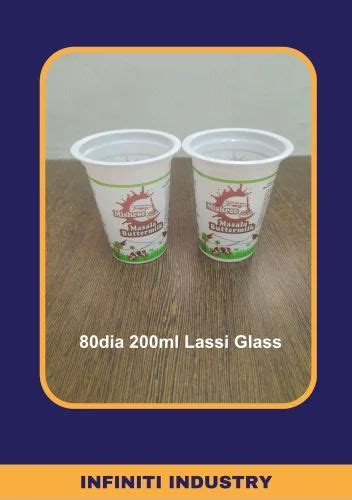 80dia 200ml Printed Lassi Packaging Glass At ₹ 14piece 1 Litre