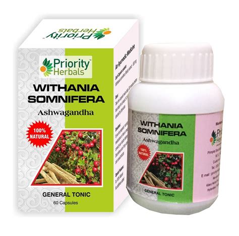 Ashwagandha Withania Somnifera Capsules Packaging Type Plastic Box