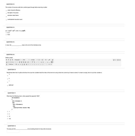 Solved Question 13 The Number Of Recursive Calls That A