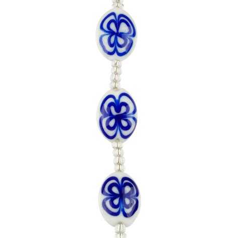 Blue Lampwork Glass Puffed Oval Beads By Bead Landing™ Michaels