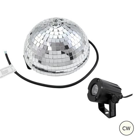 Satisfire Discolicht Set Halbspiegelkugel 20cm 1 X Led Pinspot 3w