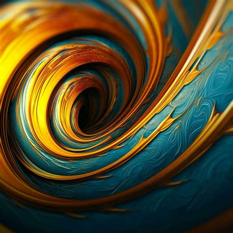Abstract Background Of Spiral Waves Golden Bright Colors And