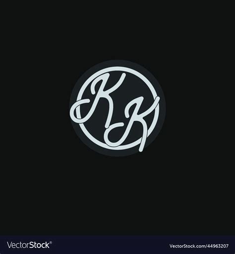 Initials Kk Logo Monogram With Simple Circle Line Vector Image