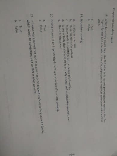 Solved Chapter 6 Boundary Issues 18 When Boundary Issues Chegg Com