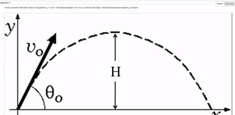 Solved Question 1 Points A Ball Is Projected With Initial