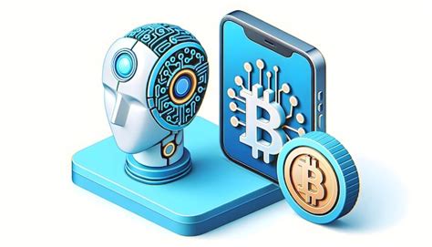 3d ai robot icon with cryptocurrency symbol for isolated vector designs