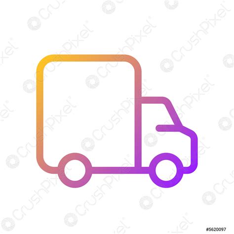 Lorry Pixel Perfect Gradient Linear Ui Icon Stock Vector 5620097