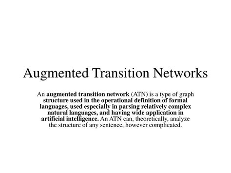 Ppt Augmented Transition Networks Powerpoint Presentation Free