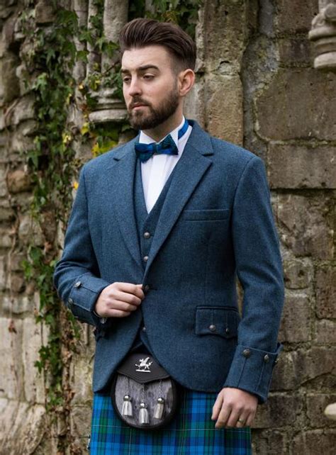 Navy Tweed Braemar Jacket And Vest Wales Tartan Centres