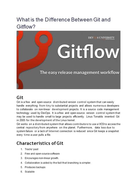 Difference Between Git And Gitflow Presentation Free To Download