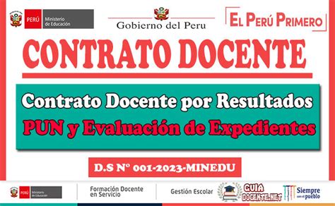 Contrato Docente por Resultados PUN y Evaluación de Expedientes Guía