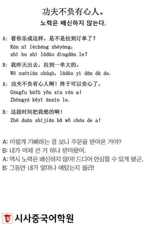 [시사중국어학원의 리얼 중국어 회화] 노력은 배신하지 않는다 네이트 뉴스