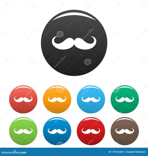 Vector Fijado Iconos Del Color De Las Barbas De La Opereta Ilustración del Vector Ilustración