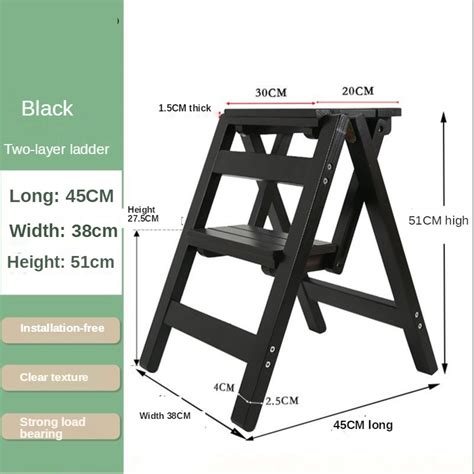 Step Ladder Step Stool Ladder Stool Foldable Ladder Solid Wood Space