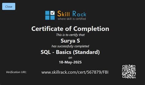 sql skillrack database learningjourney softwaredevelopment… surya s