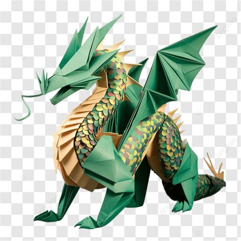 A 4d Origami Masterpiece Of Dragon In Matte Color Palette Dragon