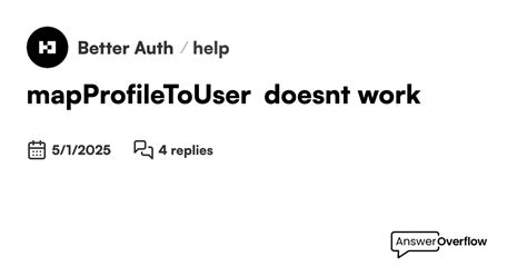 Mapprofiletouser Doesnt Work Better Auth