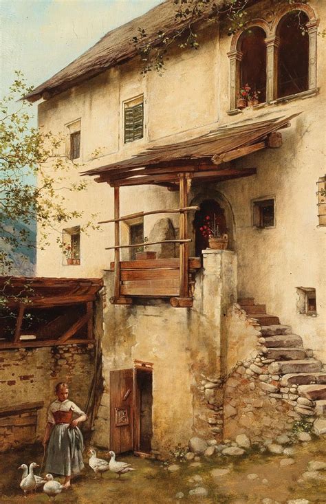 Vintage Antique House Painting Old House Countryside Etsy Canada