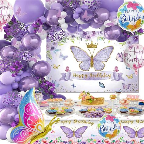 Butterfly Birthday Party Decorations For Girls 164pcs