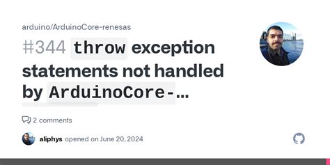 `throw` Exception Statements Not Handled By `arduinocore Renesas