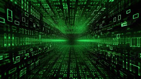 매혹적인 3d 일러스트레이션 검정 및 녹색 배경 위에 떨어지는 녹색 매트릭스와 이진 코드에 각인된 기호 코드 배경 이진 배경 해커 배경 이미지 Hd 코드 이진
