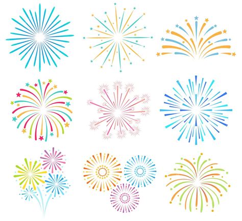 Premium Vector Fireworks Color Vector Illustrations