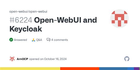 open webui and keycloak · open webui open webui · discussion 6224 · github