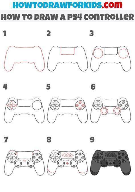 How To Draw A PS Controller Step By Step