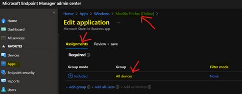 install mozilla firefox browser from microsoft store using mem intune