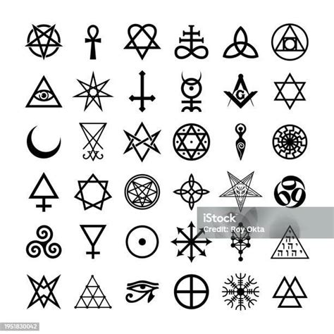 Satanic Symbols Medieval Occultism Magic Stamps Sigils Keys Mystical