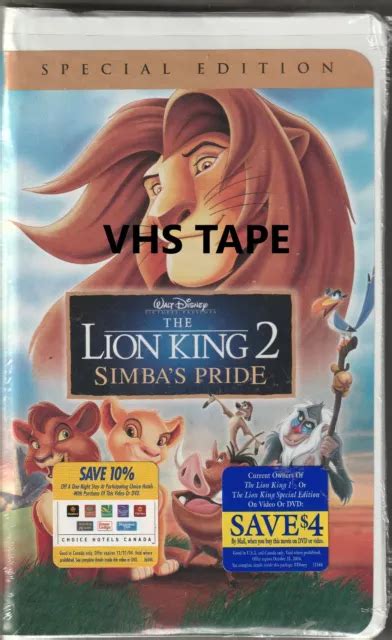 The Lion King 2 Simbas Pride Special Edition Disney Clamshell Vhs Tape