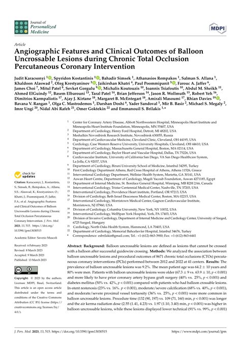 PDF Angiographic Features And Clinical Outcomes Of Balloon