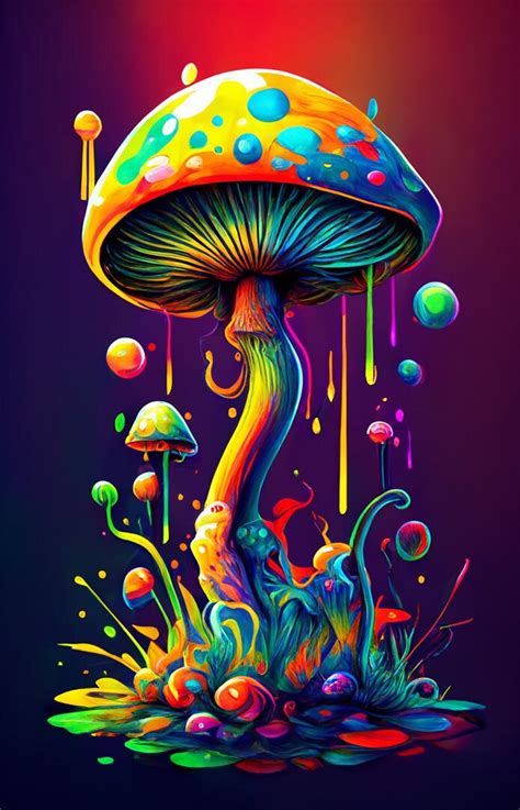 Psychedelic Mushroom Art 5 Pack Instant Digital Download Etsy