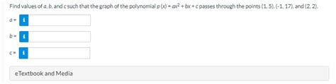 Solved Find Values Of Ab And C Such That The Graph Of The