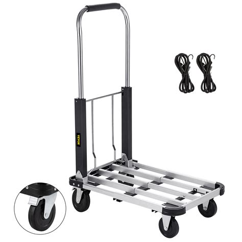 Folding Hand Truck Dolly Cart With Wheels Luggage Cart Trolley For
