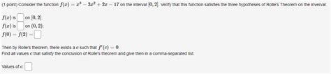 Solved 1 Point Consider The Function F X X33x2 2x17 On Chegg