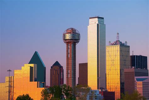 Dallas Skyline Closeup At Sunset By Davel5957