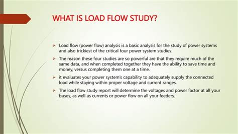 LOAD FLOW STUDY Pptx Physics Science LOAD FLOW STUDY Pptx Physics Science