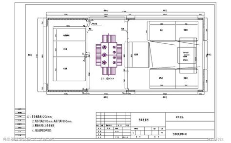 欧变250kva平面布置图cad图纸 建筑施工图cad图纸