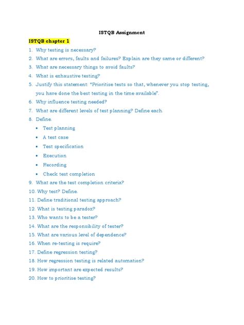 istqb assignment istqb chapter 1 pdf software testing top down
