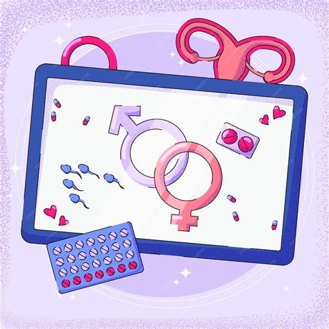 손으로 그린 성교육 그림 프리미엄 벡터