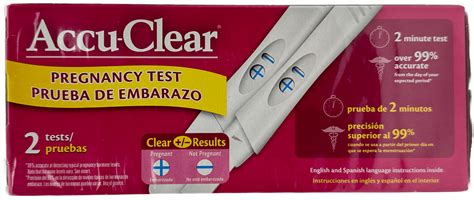 Accu Clear Pregnancy Test 2 Test Sticks Accurate Results