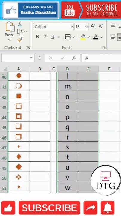 Wingdings Font Style Symbol Short Excel Exceltips Exceltutorial