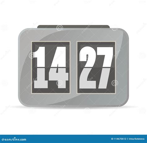 Grey Analog Flip Clock Icon Stock Illustration Illustration Of Wake