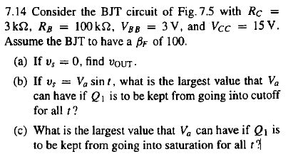 Solved 7 14 Consider The BJT Circuit Of Fig 7 5 With RC Chegg Com